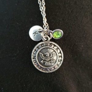 US Navy Charm Necklace, Personalized US Navy Charm Jewelry, Gift for ...