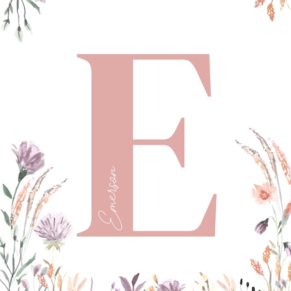 Light Pink Bow Custom Initial Name Art, Pink Girly Posters, Pink ...