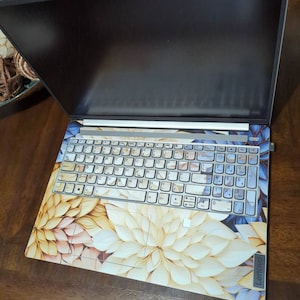 Lenovo Laptop Skin, Personalized Gift Bright Aesthetic Flowers Design ...