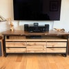 Oak Wood TV Unit & Console, Modern and Unique Design Decor, Tv Stand ...