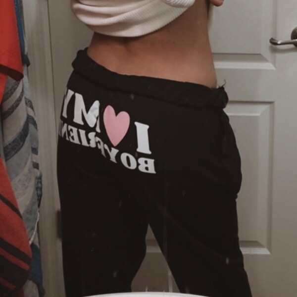 I Love My Boyfriend Sweatpants, I Heart My BF Sweats, Trendy Sweats ...