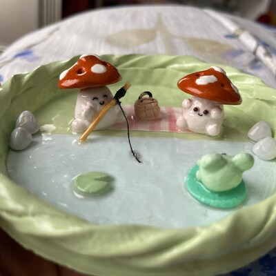 Mushroom Frog Clay Jewelry Dish Cottagecore Fairycore hand Made - Etsy