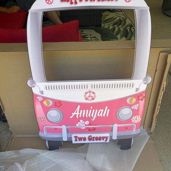 Hippie Bus Photo Booth, Hippie Bus Photo Prop, Hippie Van Cutout ...
