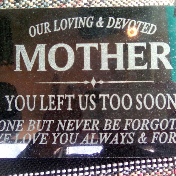 Custom Memorial Stone Gray Slate, Personalized in Loving Memory ...