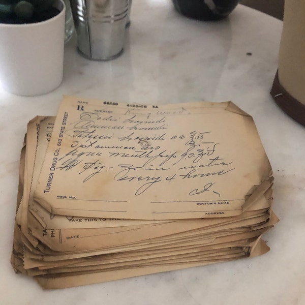 30 Vintage Prescription Forms Rx Paper Script Handwriting 1920s-30s VA ...
