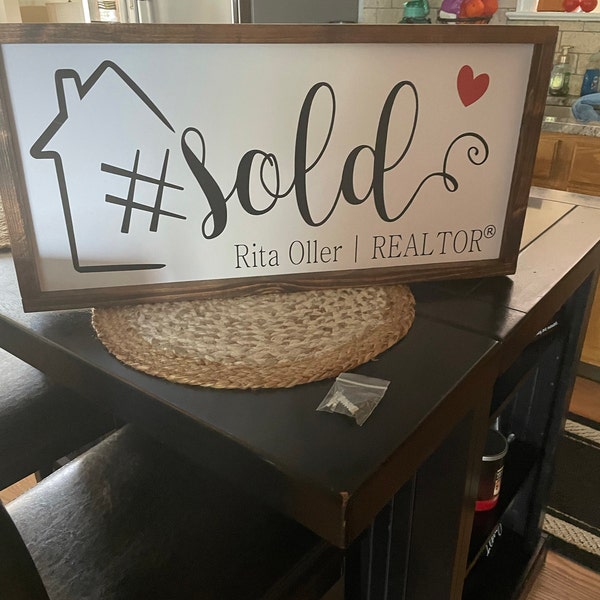 Sold # Real Estate Agent Sign, Real Estate Photo Prop Home Buyer First ...