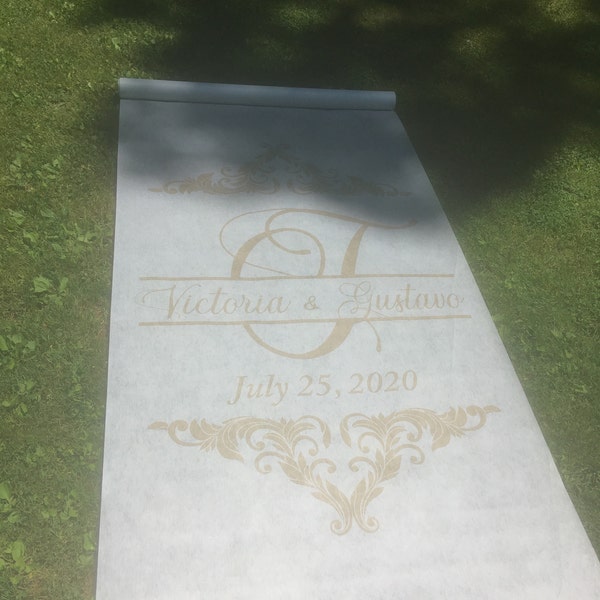 Custom Personalized Aisle Runner Wedding Aisle Runner MAE32/ENT Plain ...