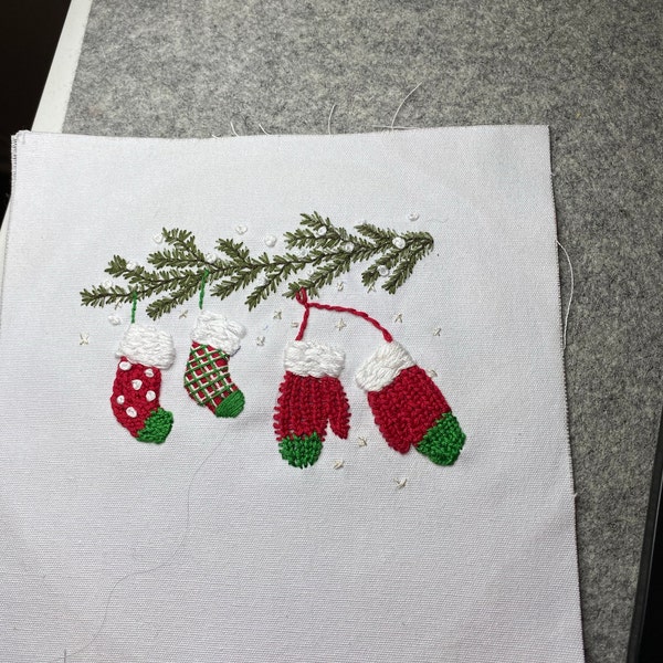 Embroidery Pattern - COZY MITTENS, Winter and Christmas PDF Pattern ...