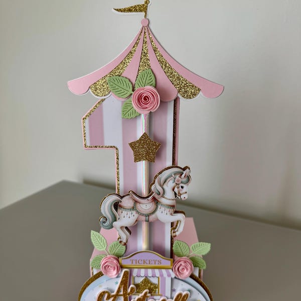 Carousel 3D Number One: Circus Birthday Decoration - Etsy