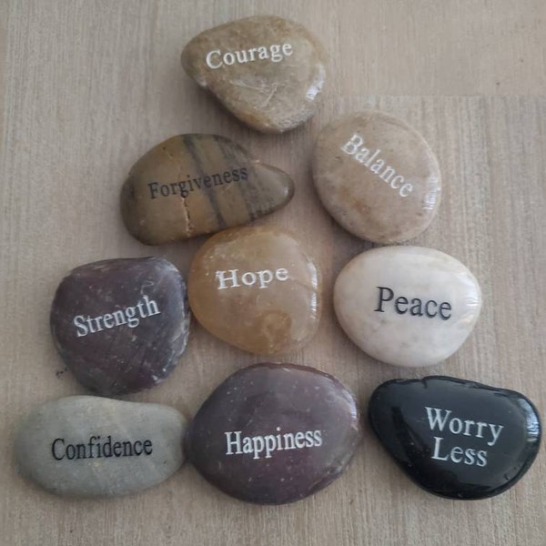Engraved River Rock Word Stones - Single Words, Sold Individually - Etsy