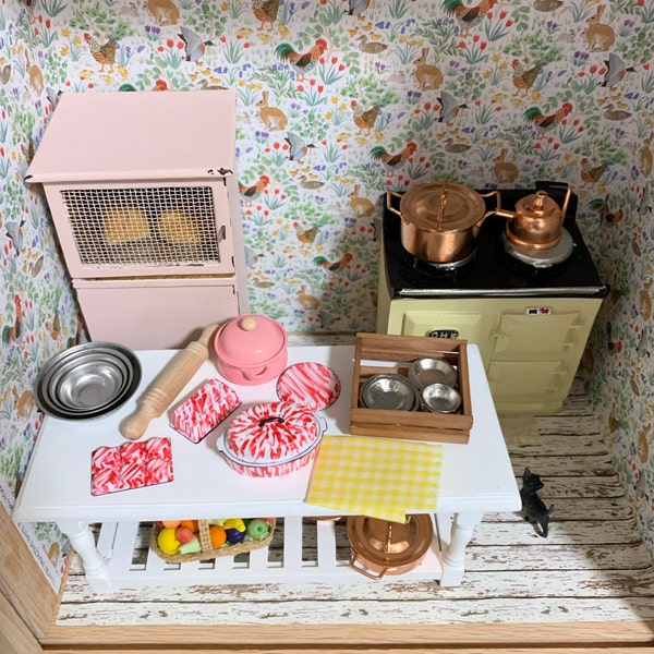 Dollhouse AGA Style Cooker Stove Oven Cream 1:12 Scale Miniature ...