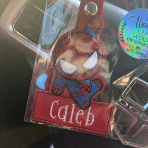 Spider Hero Bag Tag, Party Favor, Personalized School Backpack, Web Boy ...