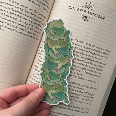 Frog Stack Bookmark Frog Art Cute Bookmark Laminated - Etsy