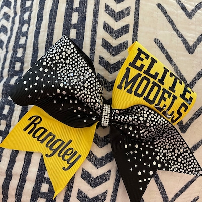 Custom Cheer Bow Black W Silver Holo Dots NOT Rhinestones With Any ...