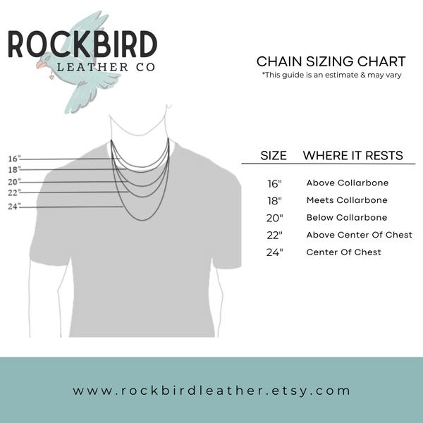 Mens Necklace Chain Size Guide Necklace Chain Template Custom Canva ...
