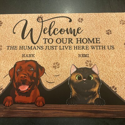 Personalized Pet Doormat, Custom Dog Cat Doormat, Pet Welcome Mat ...