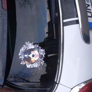 Grizzly 3D Sticker, Cracked Window Decal , Brown Bear Decal - Etsy