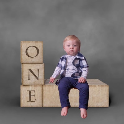 First Birthday Digital Backdrop, One Year Digital Background, 12 Months ...