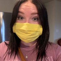 Yellow Face Mask With Filter Pocket and Nose Bridge Wire, Washable ...