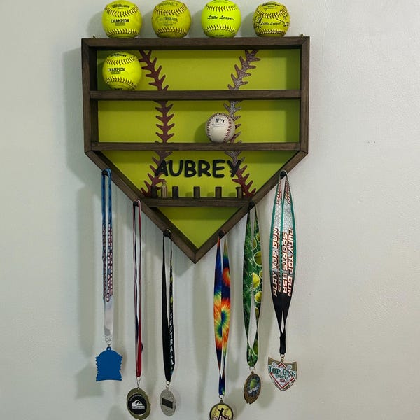 Softball Ring and Ribbon/medal Display (SB2) - Etsy