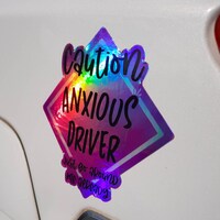 Anxious Driver Bumper Sticker, Caution Anxious Driver, I Hate Driving ...