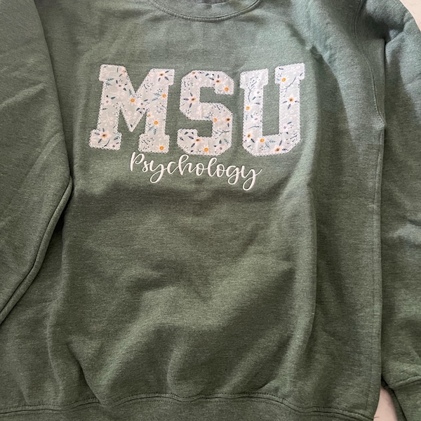 Custom College Initials Mascot Embroidered Sweatshirt, College Pride ...