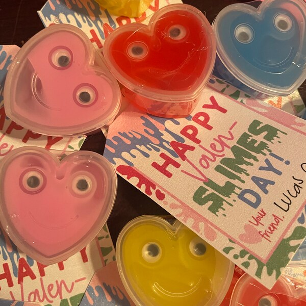 Slime Valentine's Day Printable Tag Non Food Class Valentine Friends ...