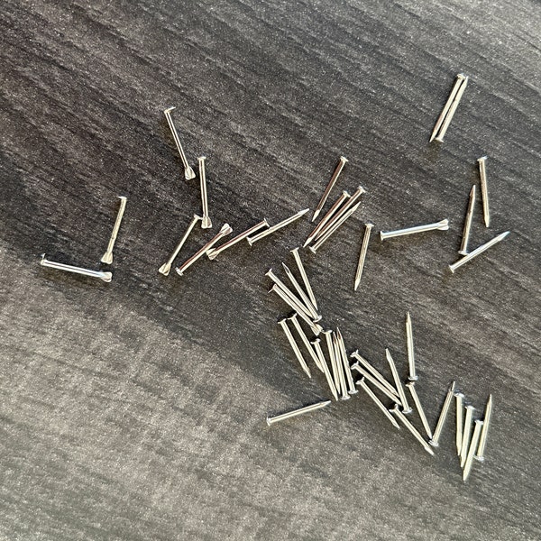 Solid Brass Tiny Nails 4-25mm 3/16 1 Tack Nails, Brads, Rivets 1.2mm 19 ...