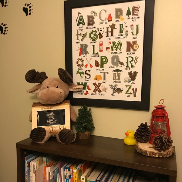 Camping Alphabet Poster-printable Alphabet-camper Alphabet Poster ...