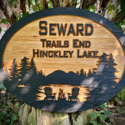 Custom Personalized Carved Name Outdoor Wood Sign - Etsy