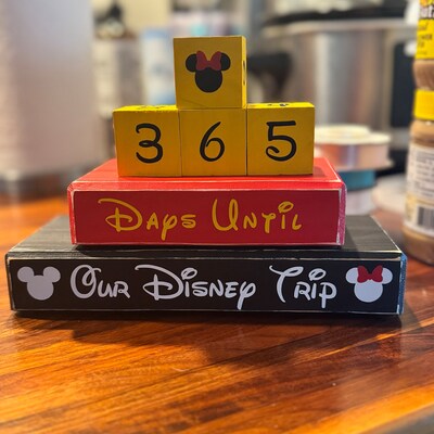365 Days Disney Countdown, Disney Word Planner Blocks, Custom Disney ...