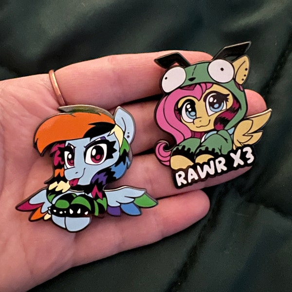 PRE-ORDER _ Fluttergir RAWR X3 Meme Scene My Little Pony Enamel Pin - Etsy