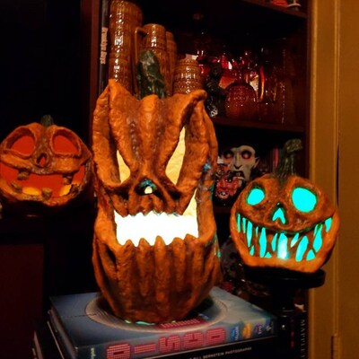 Paper Mache Pumpkin Witch Water Resistant Outside Halloween Fall Decor ...