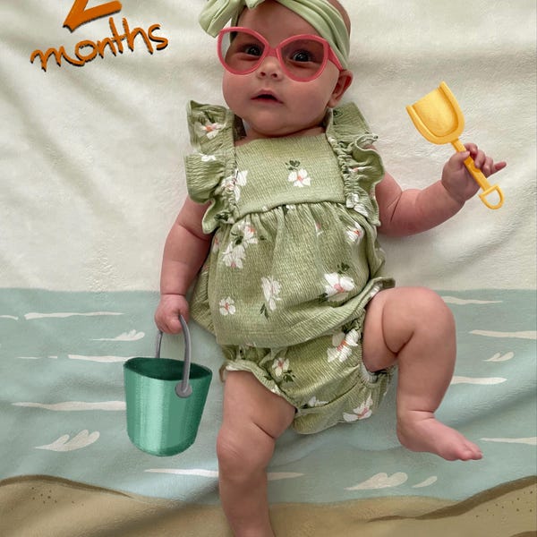 Monthly Baby Milestone Photo (12-MONTH PACKAGE), Illustration/drawing ...