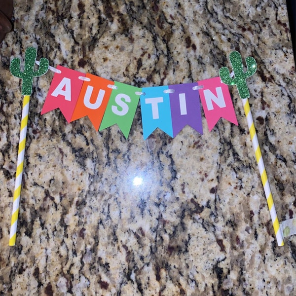 Personalized Fiesta Cake Topper, Fiesta Cake Bunting, Fiesta Cake ...