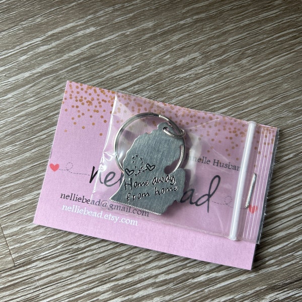 CUSTOM USA Key Chain / Long Distance Love Handstamped America Keychain ...