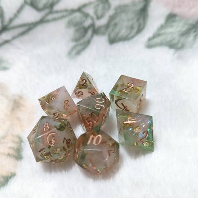 Victorian Rose Dice Set Rose Dice Floral Dice Handmade Resin Dice Set ...