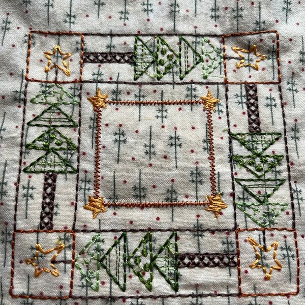 Primitive Machine Embroidery Design-star Snowman--version 1--5X7 ...