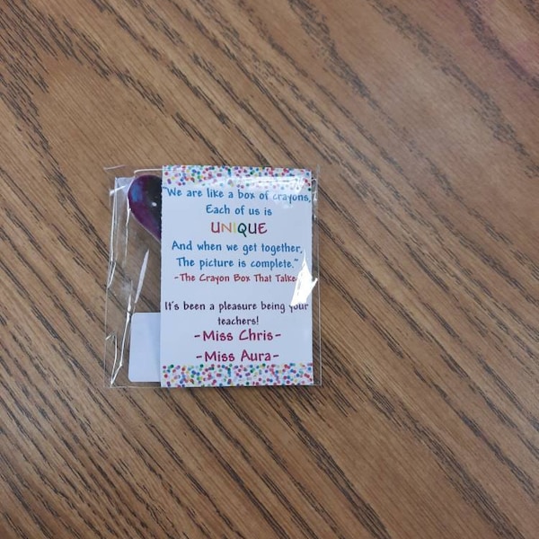 HEART CRAYON Box That Talked Poem, Student Gift From Teacher ...