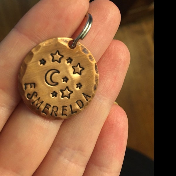 Rustic Copper ID Tag - Custom Made - Hand Stamped - Personalized - Dog ...