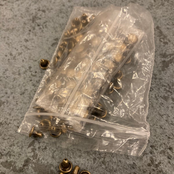 100sets Brass Material Double Cap Rivets Studs for Leathercrafts 5mm ...