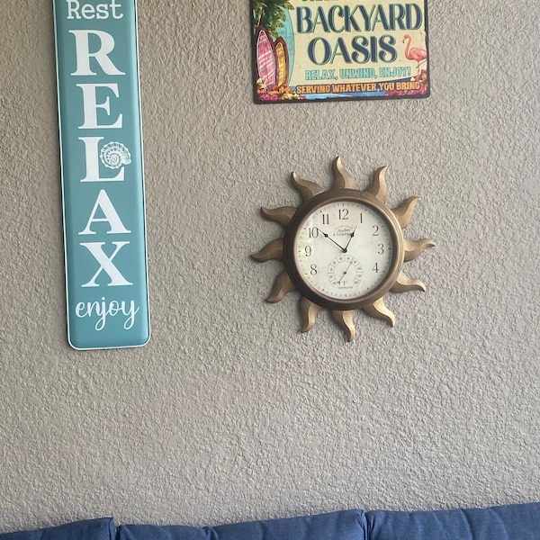 Custom Backyard Oasis Sign, Patio Decor, Outdoor Pool Sign, Tropical ...