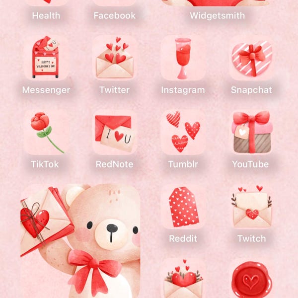 Cute Bunny Ios Theme, Ipados Themes, Android Theme, Ios Cute Theme, - Etsy