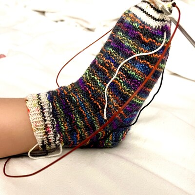 Hand Dyed Pastel Rainbow and Black Sock Yarn Toucan Sam Assigned Color ...
