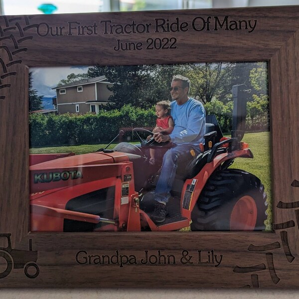 Tractor Personalized Picture Frame, Gift for Grandpa, Tractor Ride, Any ...