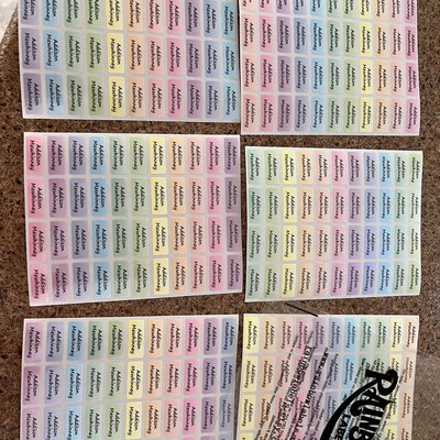 Waterproof Name Labels Name Stickers Personalized Glittery - Etsy