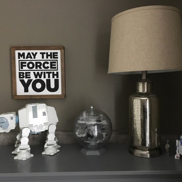 May the Force Be With You 12 Square Modern Farmhouse Framed Wood Sign ...