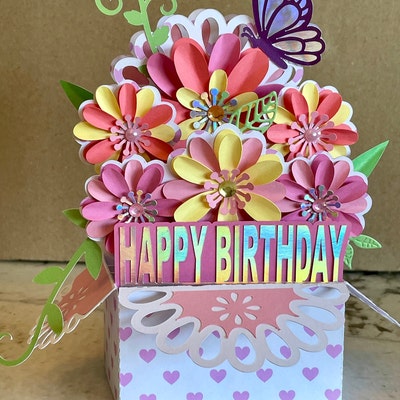 Sunshine Bouquet Card in A Box 3D SVG - Etsy