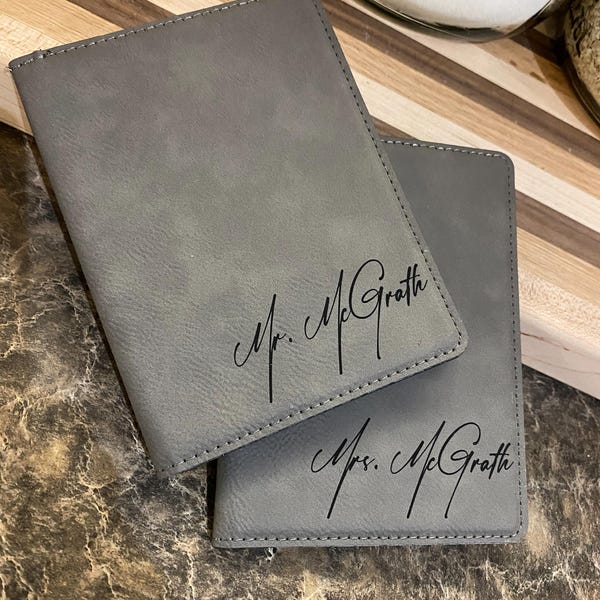 Custom Engraved Leather 3 Ring Binder Portfolio, Personalized Letter ...