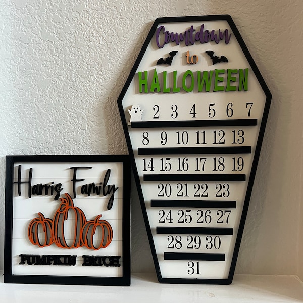 Countdown to Halloween Calendar With Moveable Ghost, Halloween Ghost ...